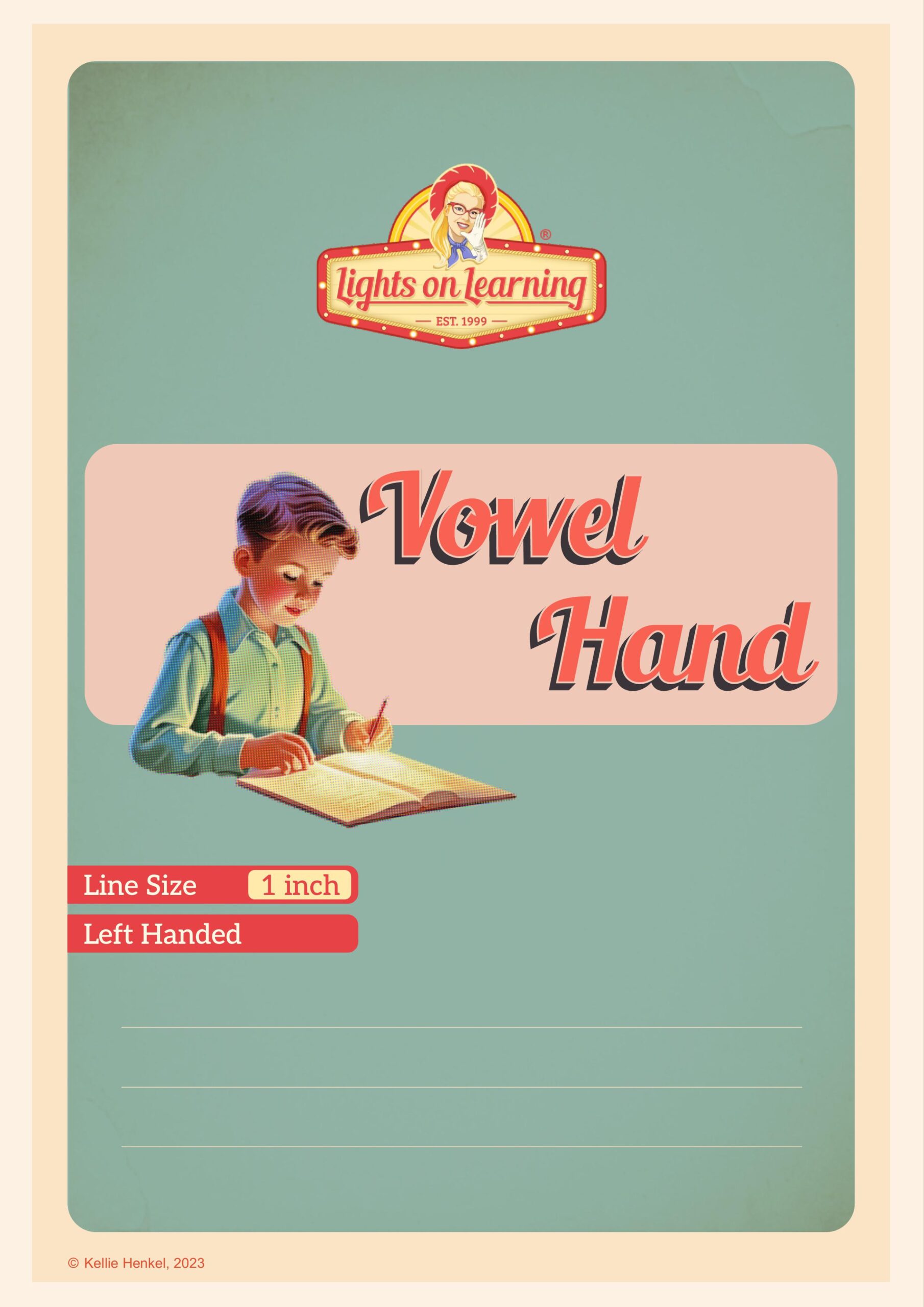 Vowel Hand And Letters Left Handed 1 Inch – Lights on Learning