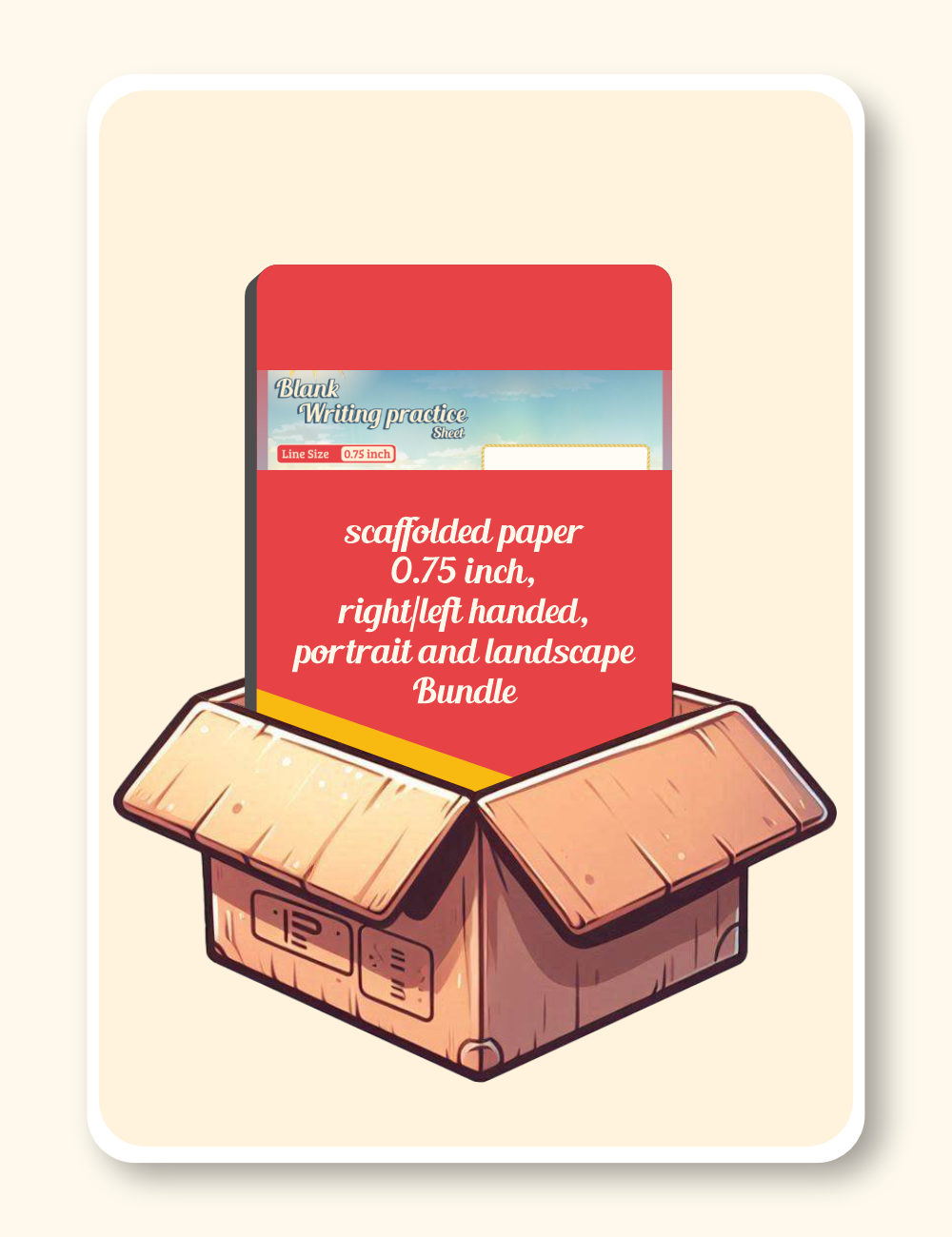 Bundle of Scaffolded Paper, 0.75 inch, Right/Left Handed, Portrait and ...