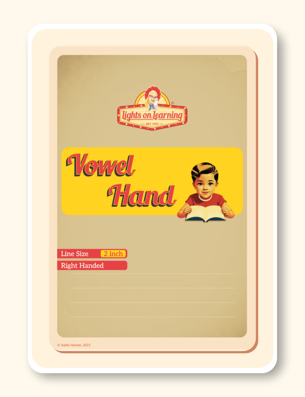 Vowel Hand And Letters Right Handed 2 Inch – Lights on Learning